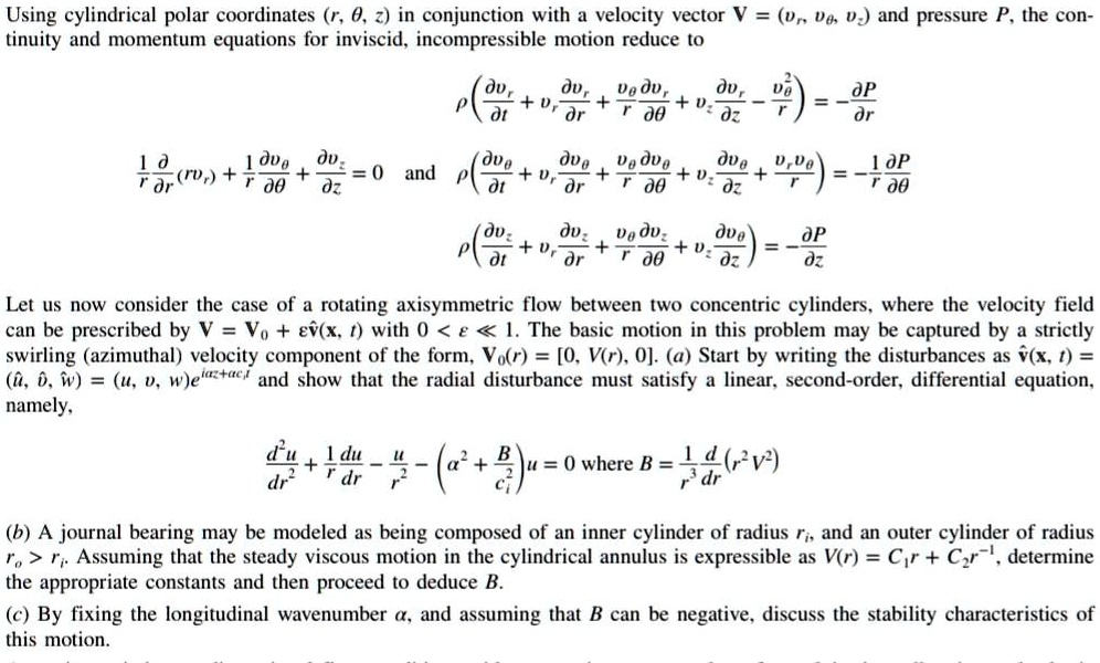 SOLVED: Using cylindrical polar coordinates (r, Î¸, z) in conjunction ...