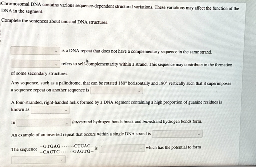 Chromosomal DNA contains various sequence-dependent structural variations. These variations may ...