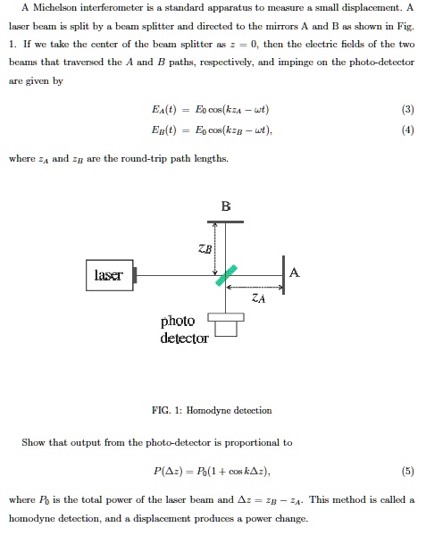 A Michelson interferometer is a standard apparatus to measure a small displacement. A laser beam ...