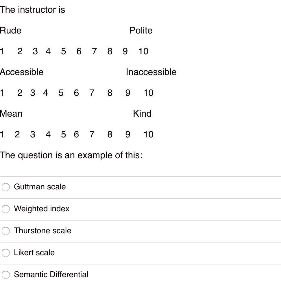 SOLVED: The instructor is Rude Polite 1 2 3 4 5 6 7 8 9 10 Accessible ...