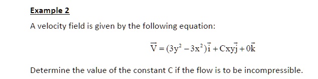 Example 2 A velocity field is given by the following equation: V⃗ = (3y ...
