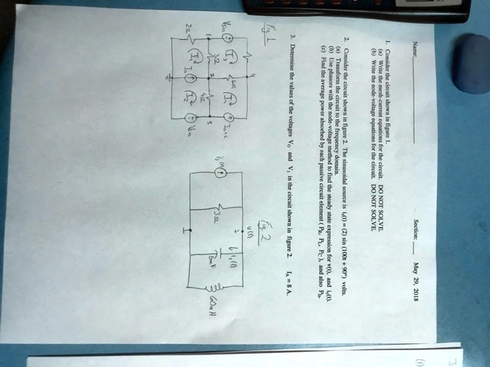 SOLVED: 225 V (b) 2. T Consider the circuit shown in figure I. Determine the values of the ...