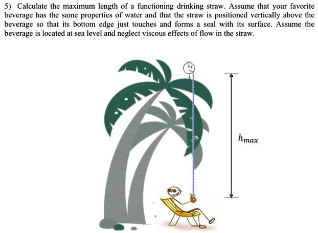 SOLVED: Calculate the maximum length of functioning drinking straw ...
