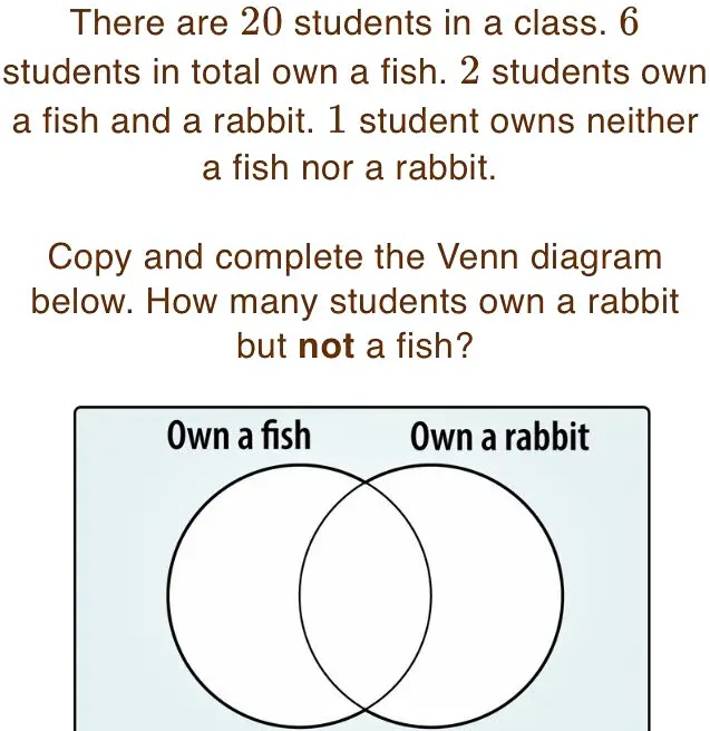 there are 20 students in a class 6 students in total own a fish 2 ...