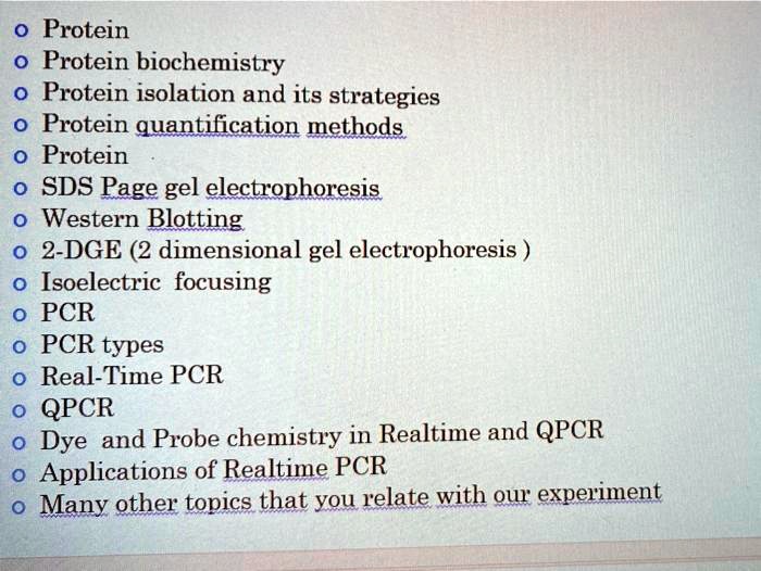 protein protein biochemistry protein isolation and its strategies protein quantification methods ...