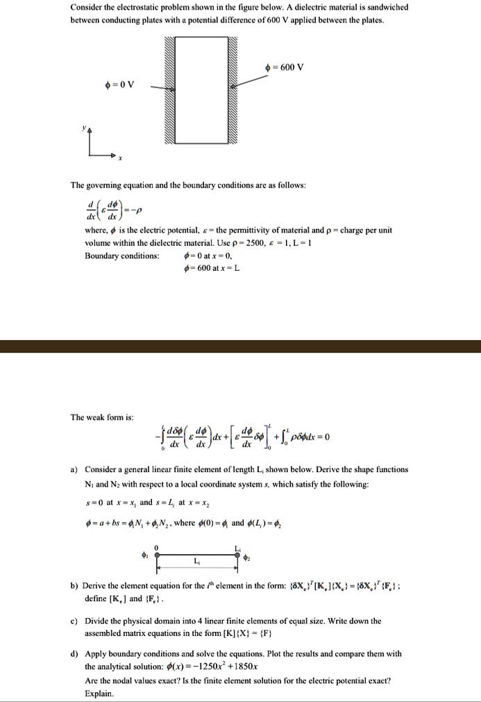 SOLVED: Consider the electrostatic problem shown in the figure below. A ...