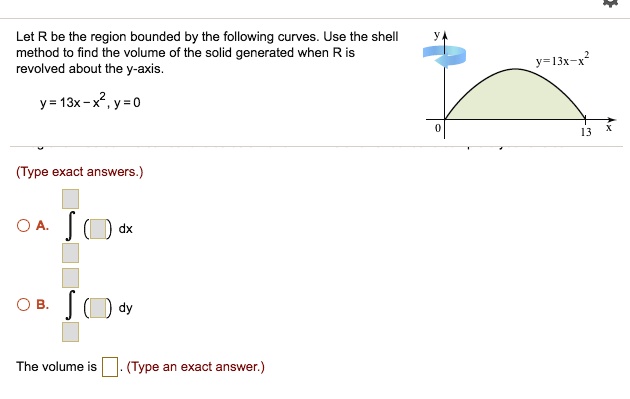 SOLVED:Let R be the region bounded by the following curves. Use the ...