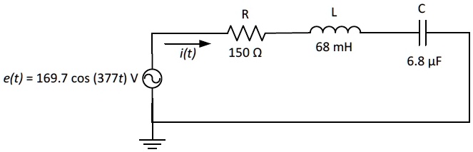 SOLVED: For this circuit, shown: 1) Find the impedances ZC and ZL. 2 ...