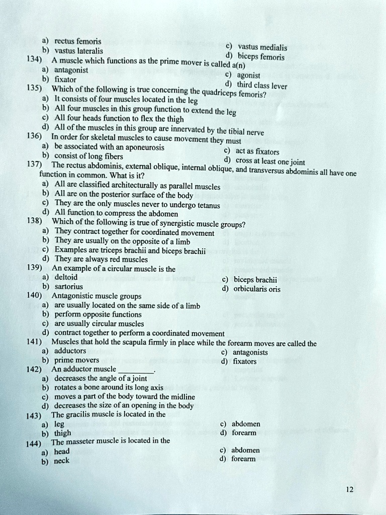 SOLVED: Texts: rectus femoris, vastus lateralis, vastus medialis ...