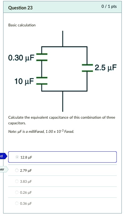 Question 23 Basic calculation 10 ?F Calculate the equivalent ...