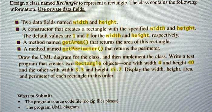 Solved In Python Design A Class Named Rectangle To Represent A Rectangle The Class Should