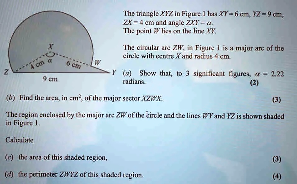 the triangle xyz in figure 1 has xy 6 cm yz 9 cm zx 4 cm and angle zxy ...