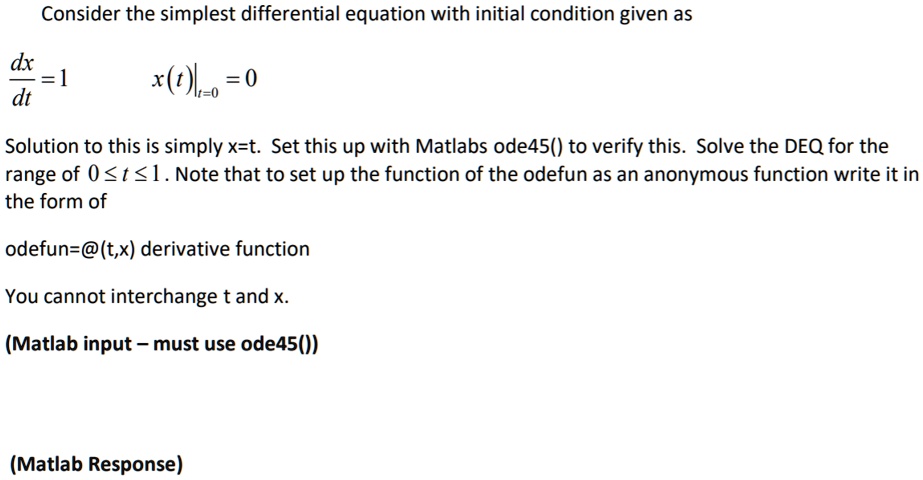 Consider the simplest differential equation with initial condition ...