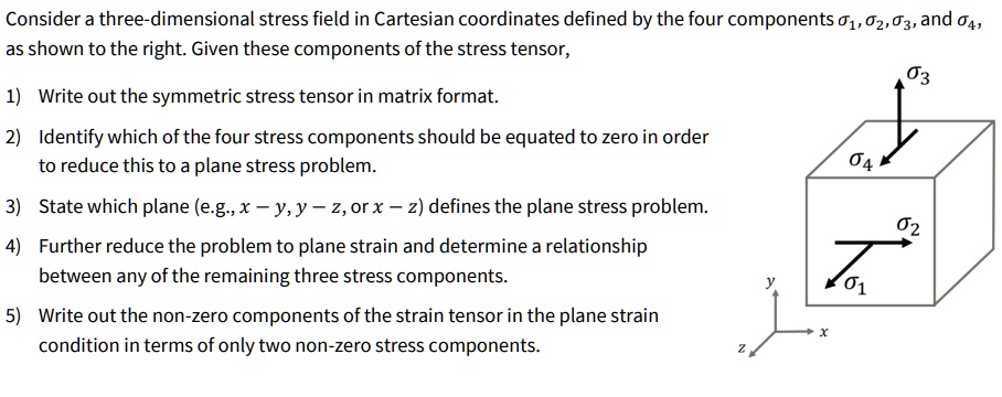 Consider a three-dimensional stress field in Cartesian coordinates ...