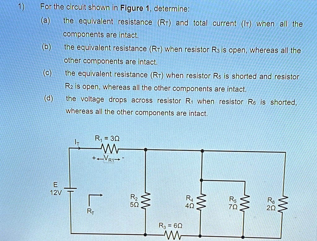 1 for the circuit shown in figure 1 determine a the equivalent resistance rt and total current ...