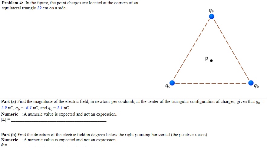 SOLVED:Problem 4: In the figure the point charges are located at the ...