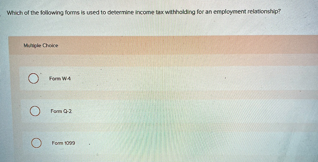 which of the following forms is used to determine income tax ...