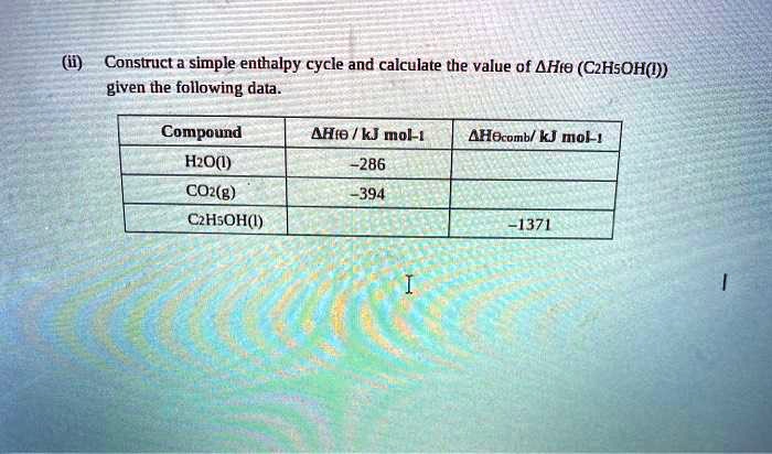 SOLVED: Construct a simple enthalpy cycle and calculate the value of Î ...