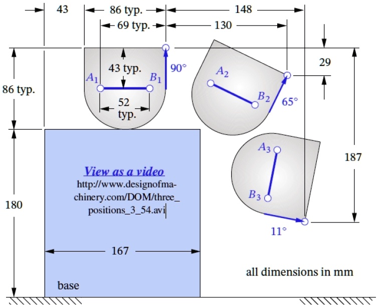 use cad to represent the link with a line the joint with a circle a ...
