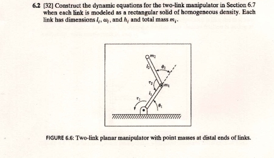 If possible, solve without using the Lagrangian method. 6.2 [32] Construct the dynamic equations ...