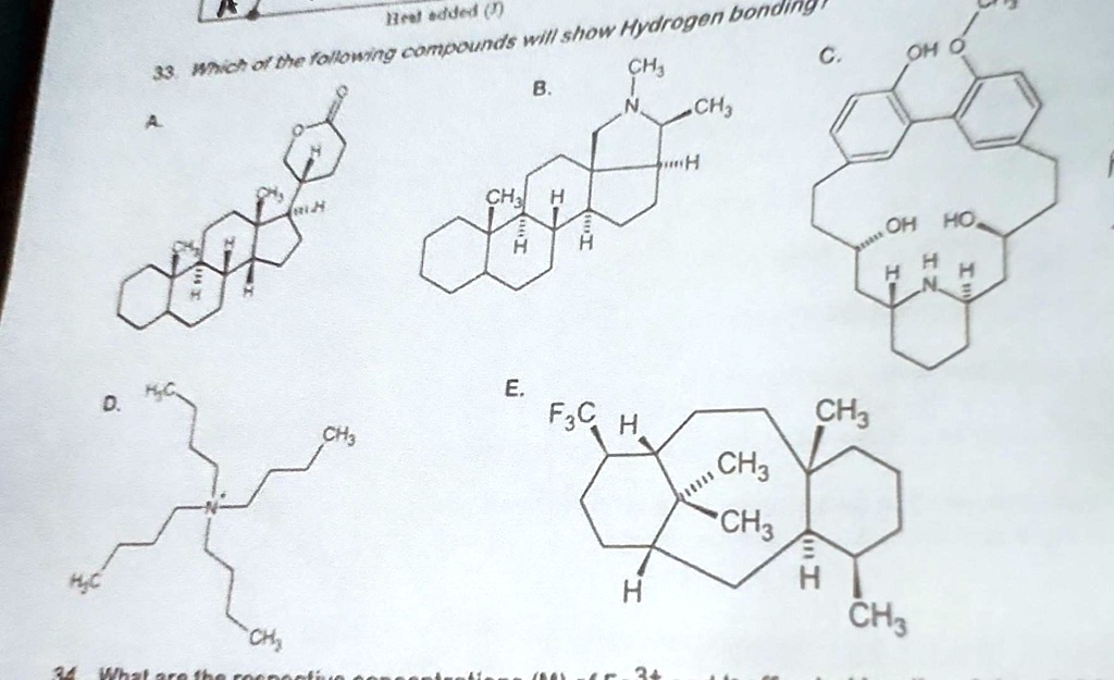 HC Heat added (J) 33. Which of the following compounds will show ...