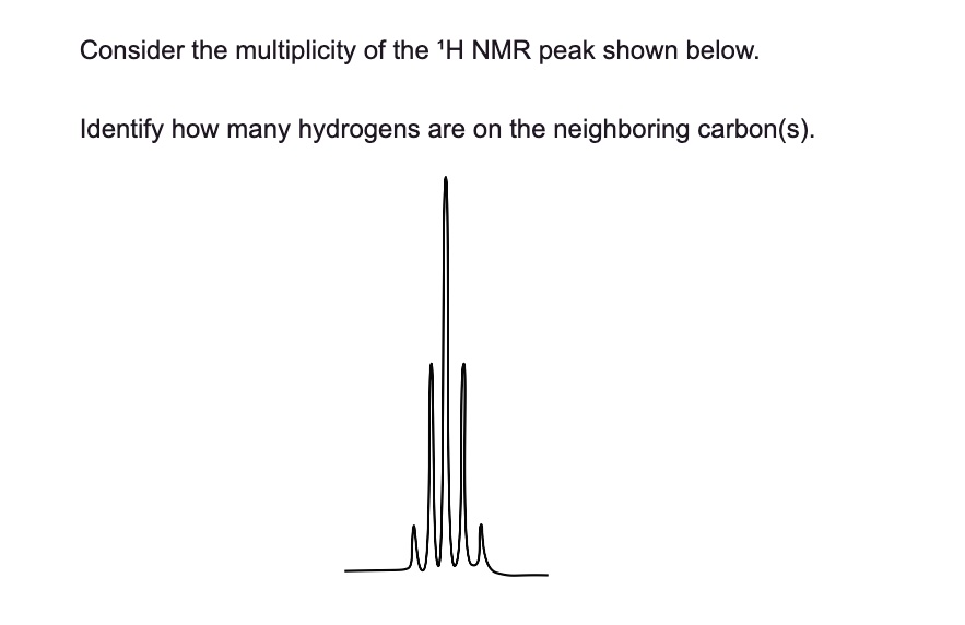 consider the multiplicity of the h nmr peak shown below identify how ...