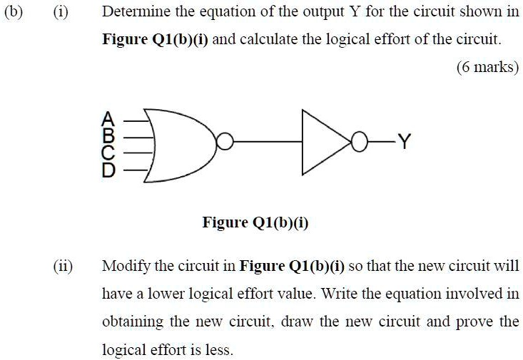 (b) (i) Determine the equation of the output Y for the circuit shown in Figure Q1(b)(i) and ...