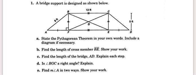 SOLVED:A bridge support is designed as shown below: State the ...