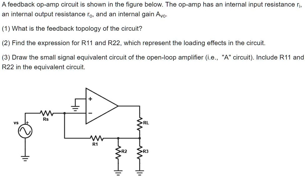 A feedback op-amp circuit is shown in the figure below. The op-amp has an internal input ...