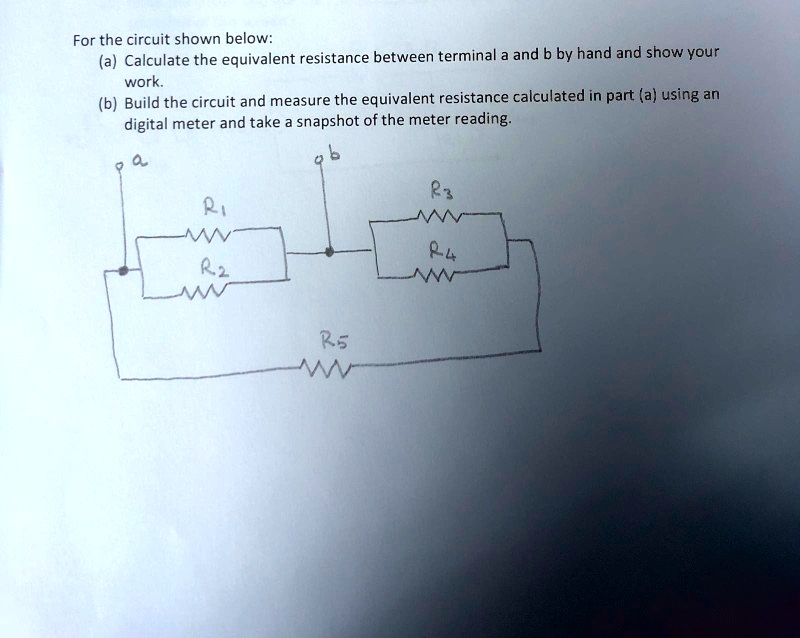 For the circuit shown below: (a) Calculate the equivalent resistance between terminal a and b by ...