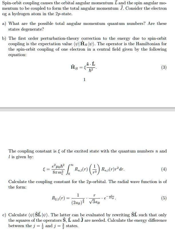 Spin Orbit Coupling Formula At Christina Gonzales Blog