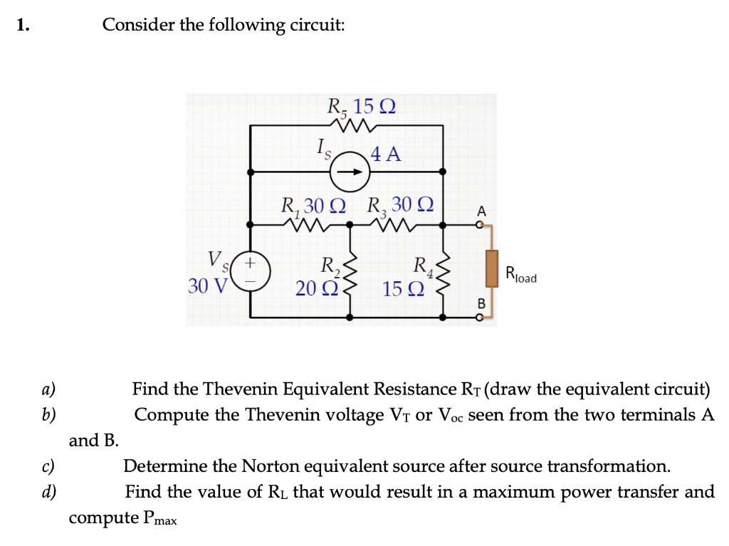 Solved Consider The Following Circuit R 15 Î© Q Ww 4 A R 300 Î© R 30 Î© Vvv A R2z R