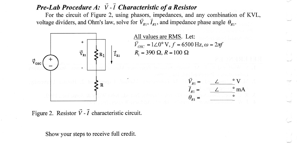 Solve for voltages and current using phasors, impedance, and phase ...