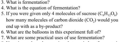Equation For Fermentation