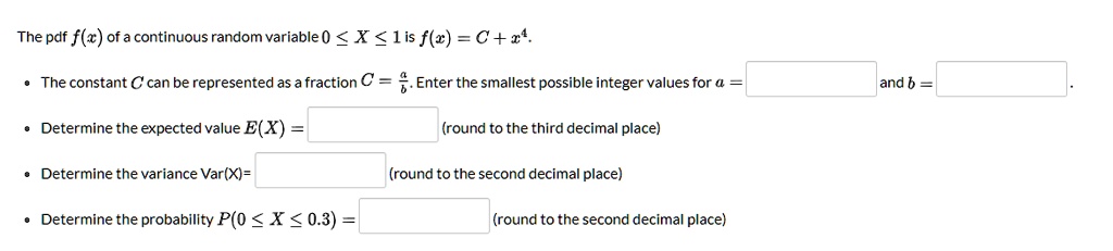 SOLVED: The pdf f(z) ofa continuous random variable0