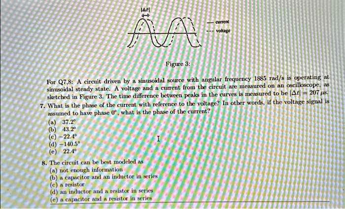 SOLVED: Texts: NT Figure 3 For Q7,8: A circuit driven by a sinusoidal ...