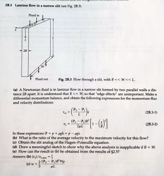 2b3laminar flow in a narrow slit see fig2b3 fluid in fluid out fig2b3 ...