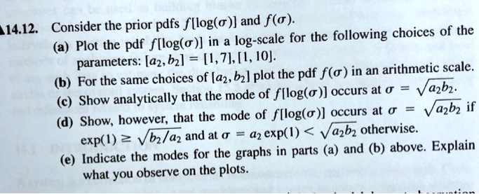 SOLVED: [4.12. Consider the prior pdfs fllog(o )] and f(): choices of ...
