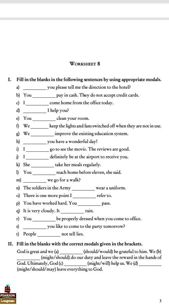 Fill the blanks with appropriate modal modal verbs worksheet...