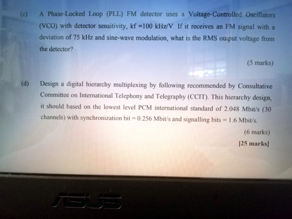 SOLVED: Phase-Locked Loop (PLL) FM detector uses Voltage-Controlled ...