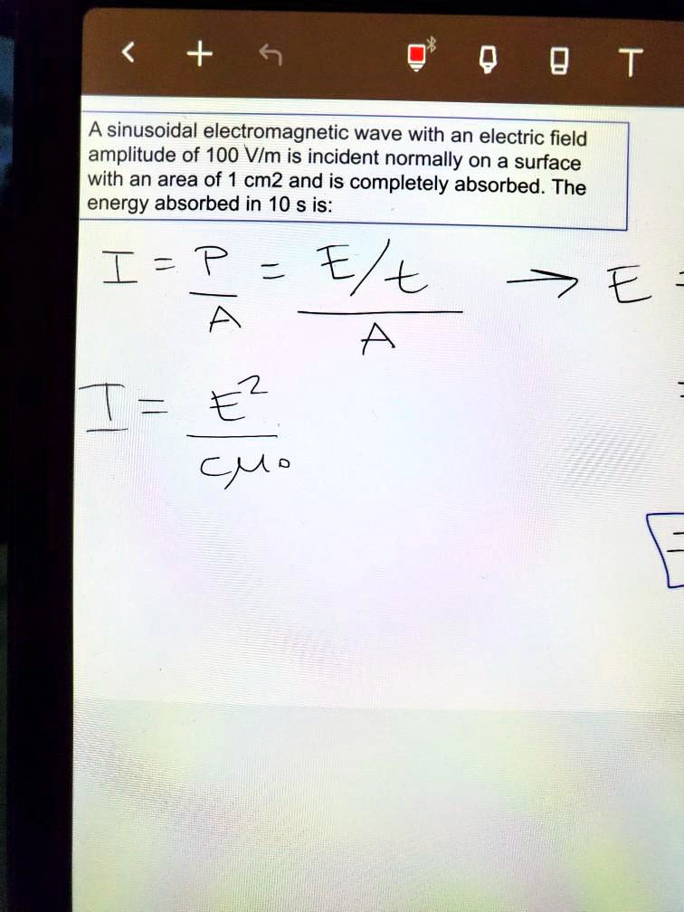 1 a sinusoidal electromagnetic wave with an electric field amplitude of ...