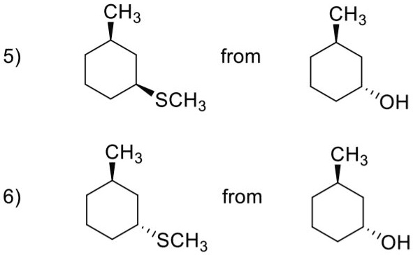 SOLVED:CH3 CH3 5) from SCH3 "'OH CH3 CH3 6) from "'SCH3 "OH