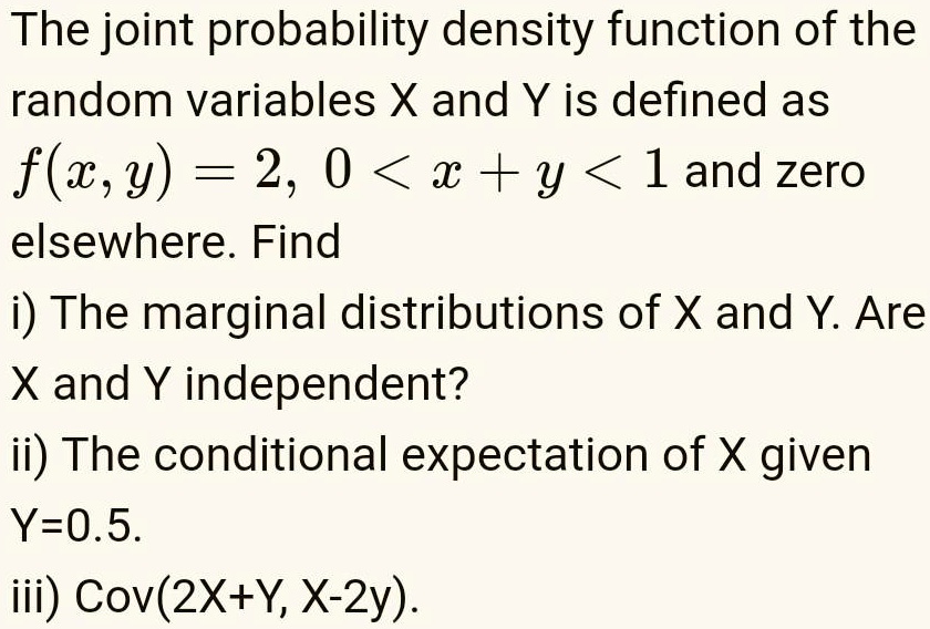 The joint probability density function of the random...