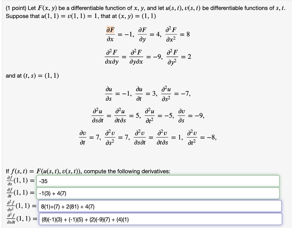 SOLVED:point) Let F(x, Y) be a differentiable function of x, Y, and let ...