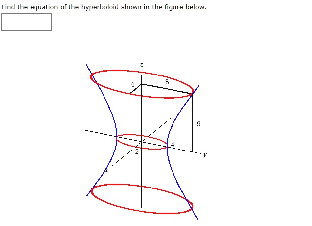 SOLVED: Find the equation of the hyperboloid shown in the figure below