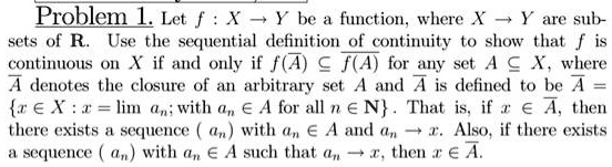 Solved Use Real Analysis Proofs Please Thanks Problem 1 Let F X → Y Be A Function Where X