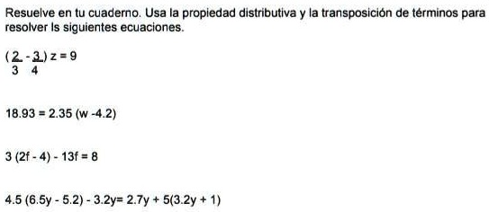 SOLVED: ayudenme porfavor porfavor Resuelve en tu cuaderno. Usa la ...