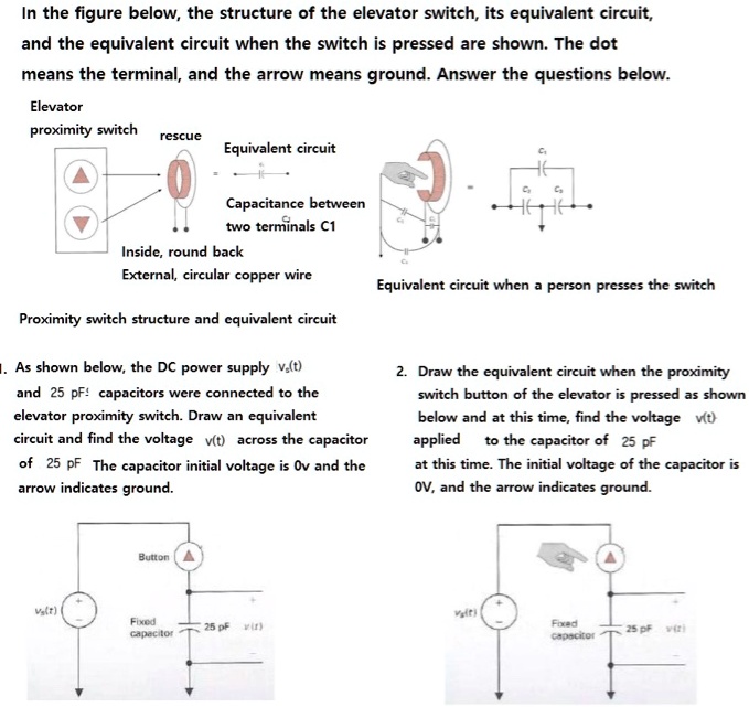 SOLVED: In the figure below, the structure of the elevator switch, its equivalent circuit, and ...