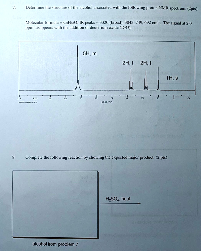 SOLVED:Determine the structure of the alcohol associated with the ...
