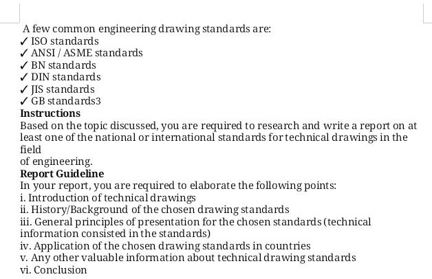 SOLVED: ISO standards report guideline Engineering drawing I, ii, iii ...